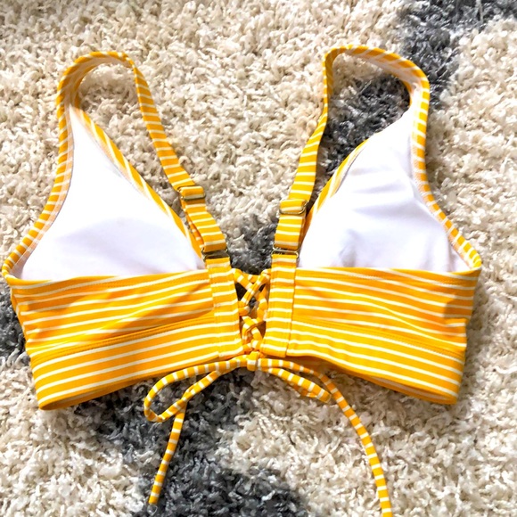 Kona Sol | Swim | Sunny Yellow Striped Bikini Top | Poshmark